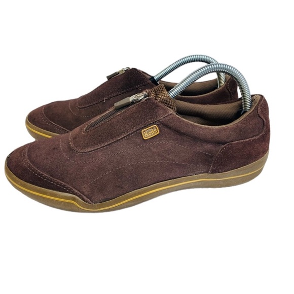 Keds | Shoes | 4 Keds Vintage Pacey Brown Suede Zip Front Shoes | Poshmark